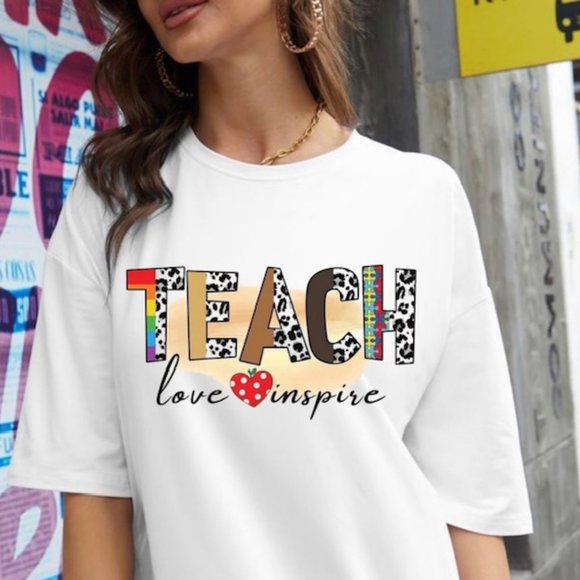 Tops | Teach Love Inspire Shirt Teacher Tshirt Educator Tshirt ...